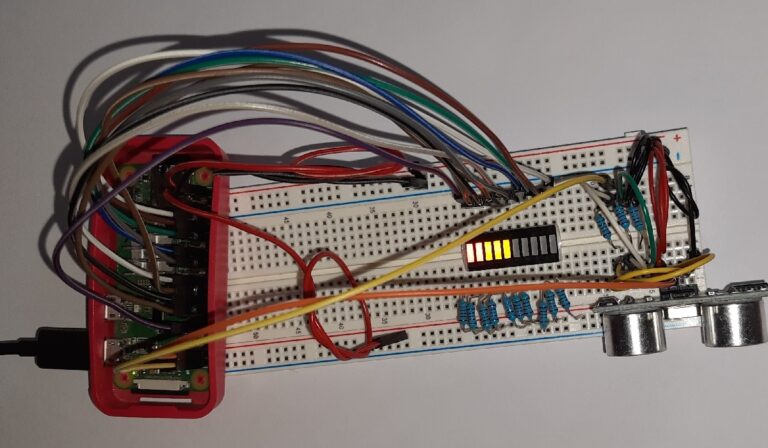 Raspberry PI Parking Sensor with HC-SR04 and LED Bar