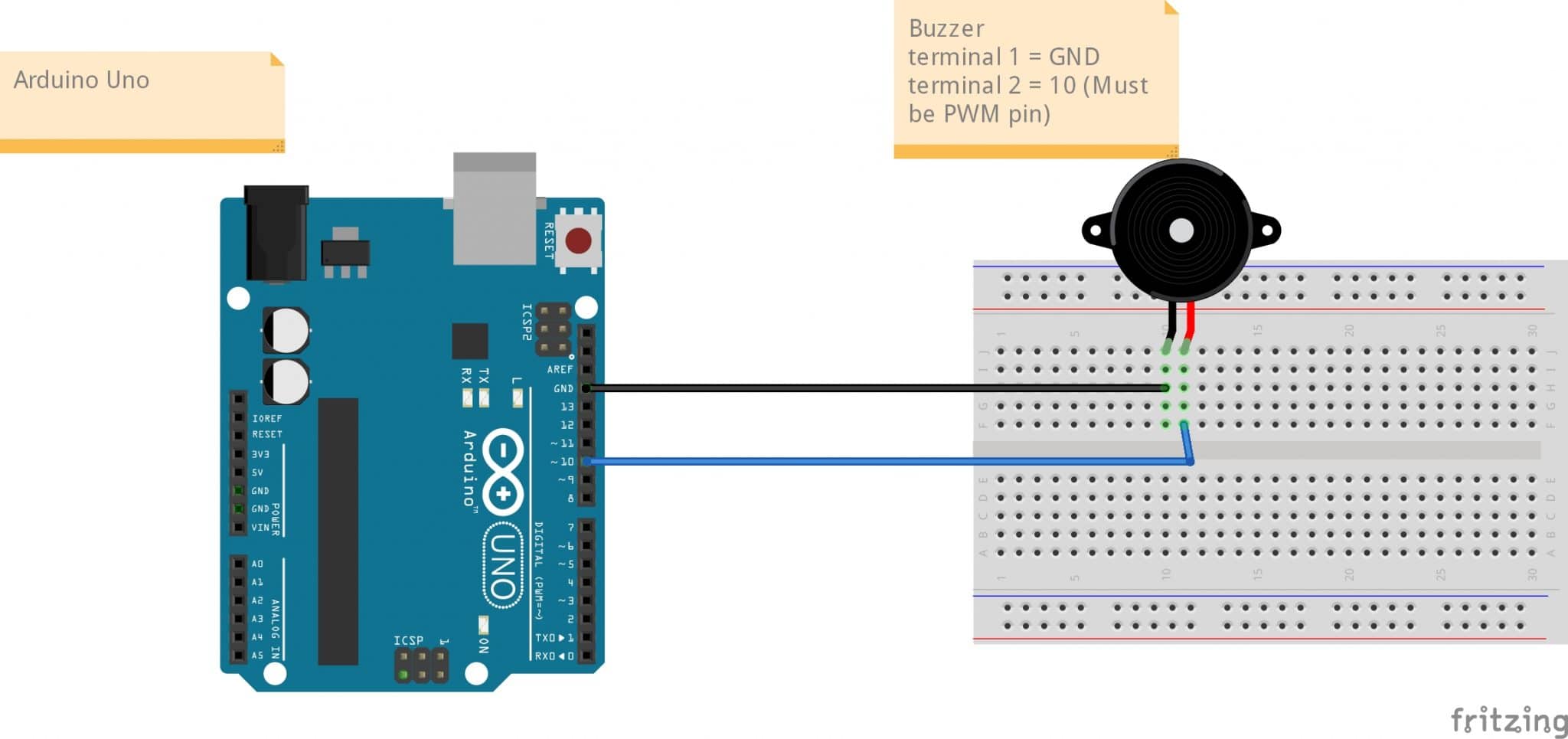 Piezo Buzzer with Arduino Uno and Arduino IDE