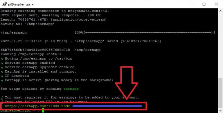EarnApp with Raspberry PI: earning by sharing unused internet bandwidth