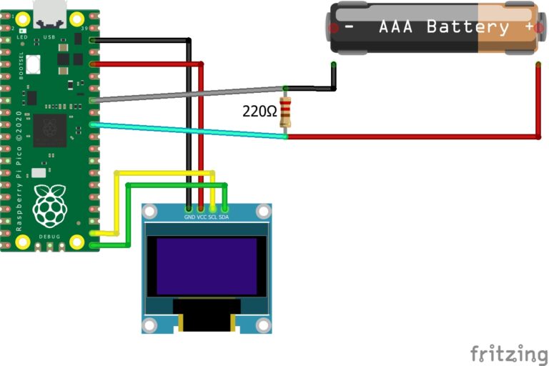 Raspberry PI Pico Battery Checker