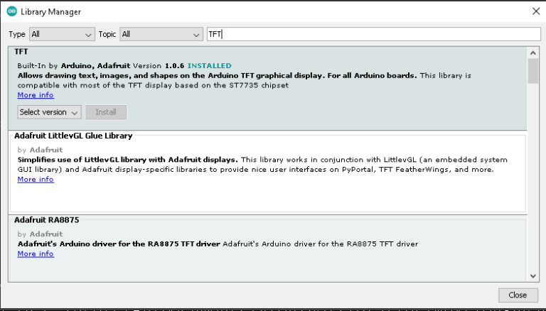 1.8" TFT LCD interfacing with Arduino Uno