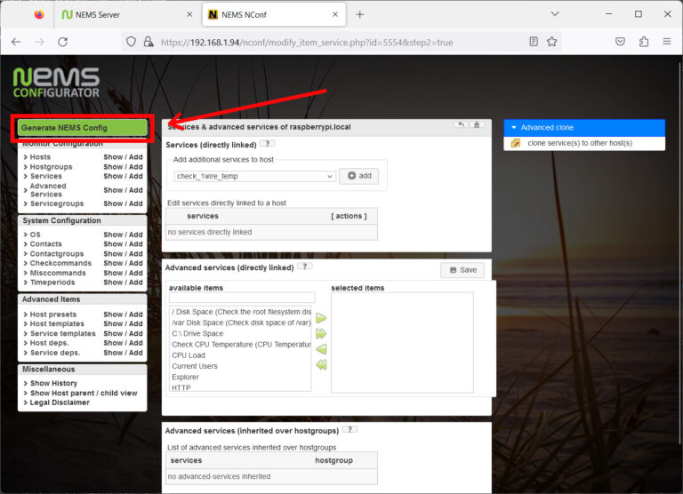 Network monitoring with Raspberry PI and NEMS (Nagios)