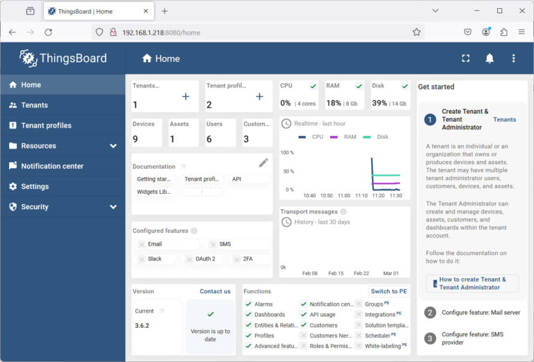 ThingsBoard and Raspberry PI (part 1): Professional IoT dashboards