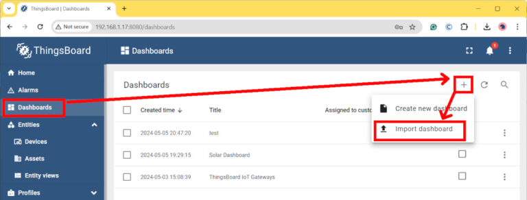 Customized Solar Dashboard with Raspberry PI and Thingsboard